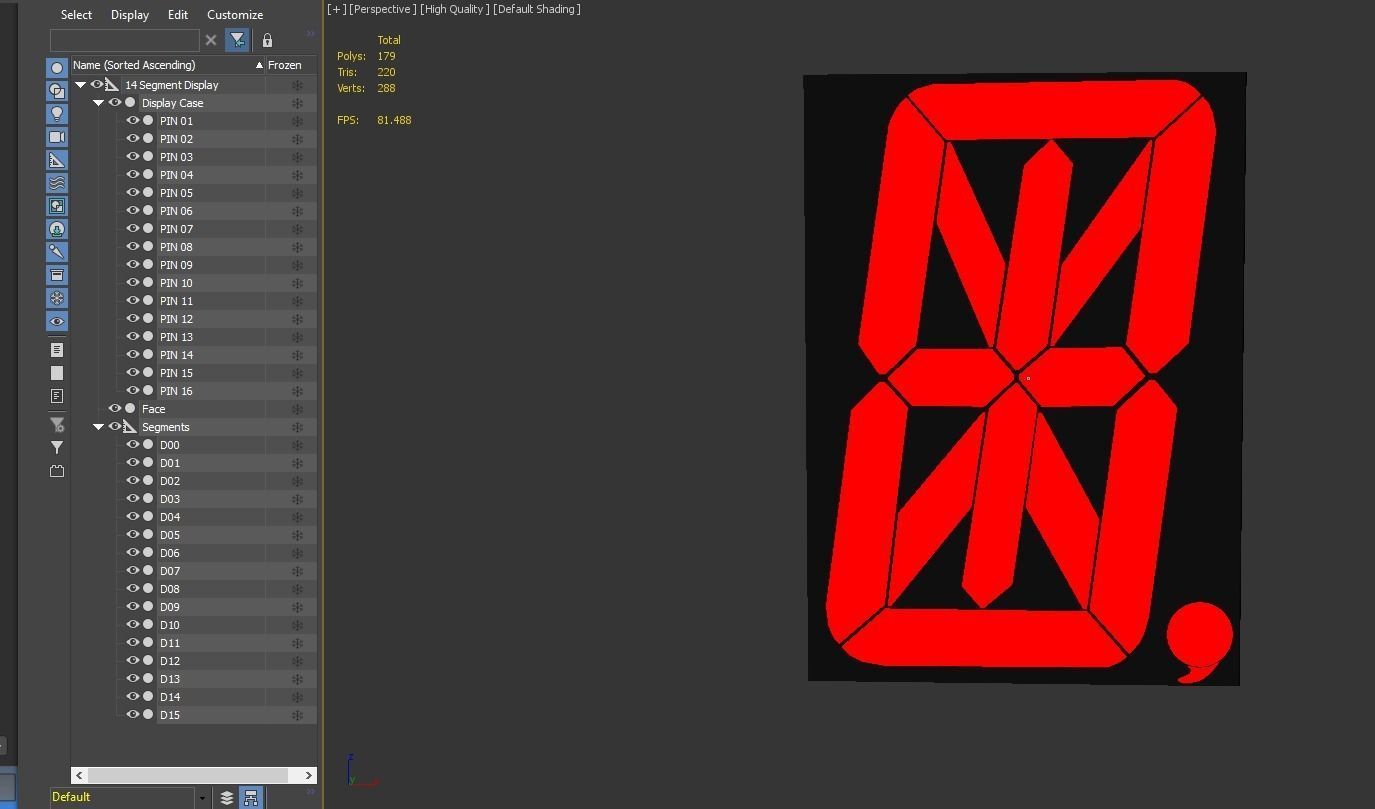 3D model 14-Segment Display Model VR / AR / low-poly | CGTrader