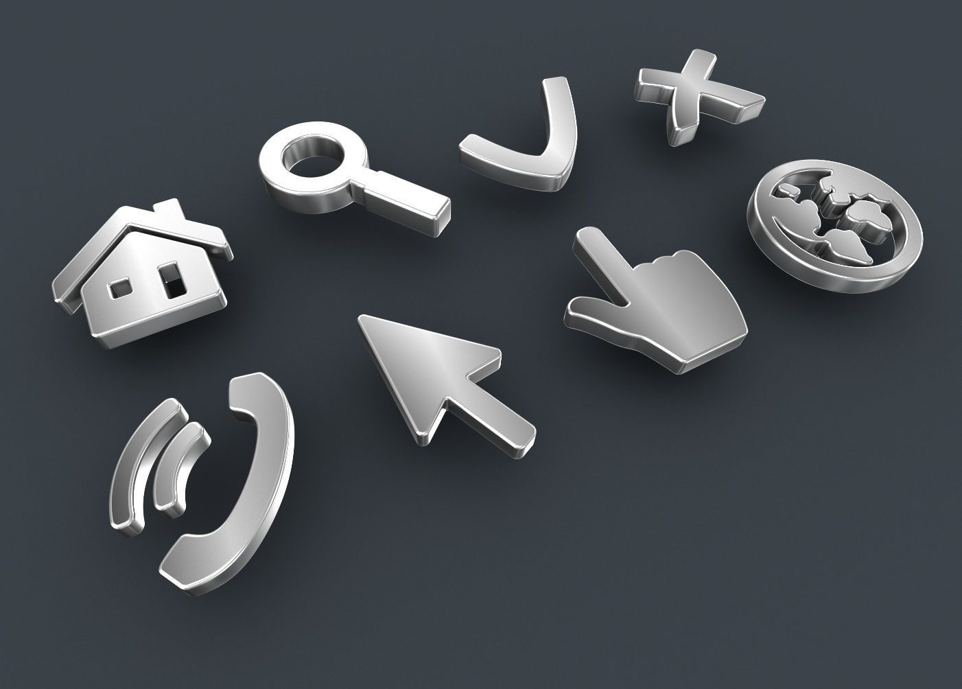 Web 3D icons set 3D model | CGTrader