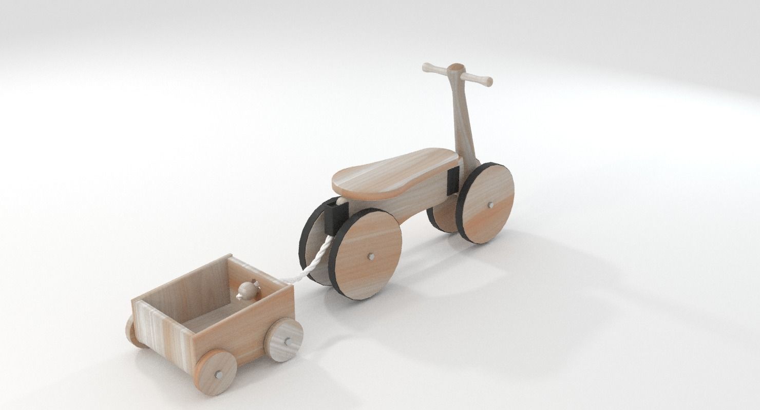 Wooden Bicycle Toy 3D asset | CGTrader