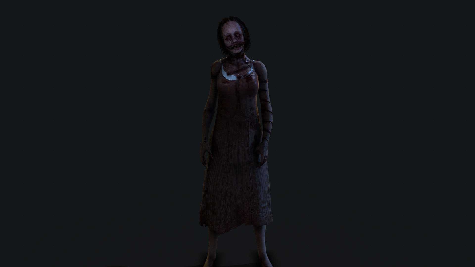 3D model Super creepy female horror enemy AAA VR / AR / low-poly rigged ...