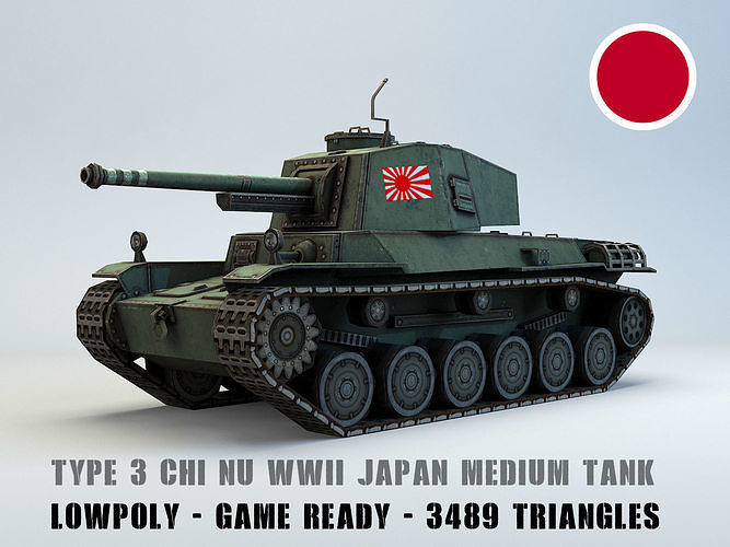 3D model Low Poly Type 3 Chi Nu medium tank VR / AR / low-poly | CGTrader