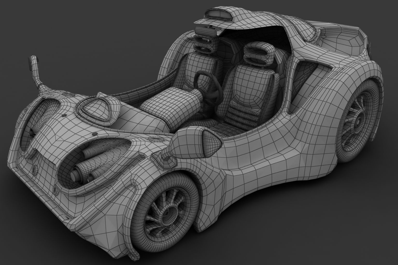 Jook concept car 3D model rigged | CGTrader