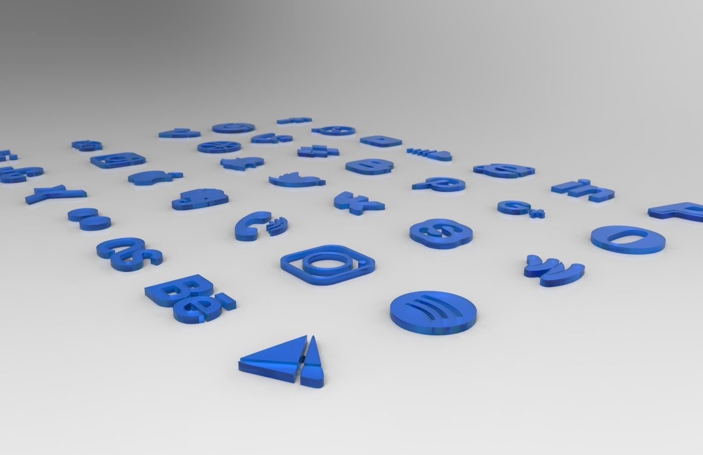 Social media icons 3d model 3D model | CGTrader