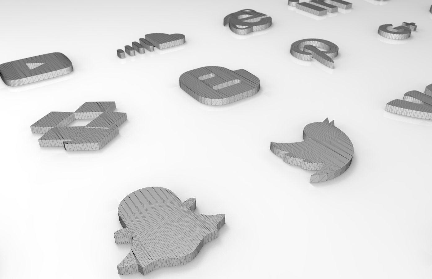 Social media icons 3d model 3D model | CGTrader