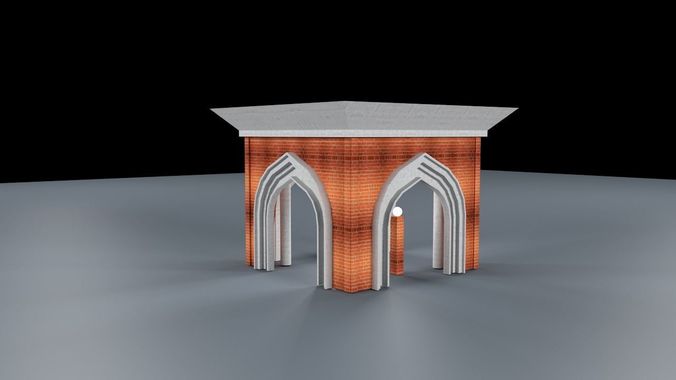 Red Brick Dome House 3D model | CGTrader