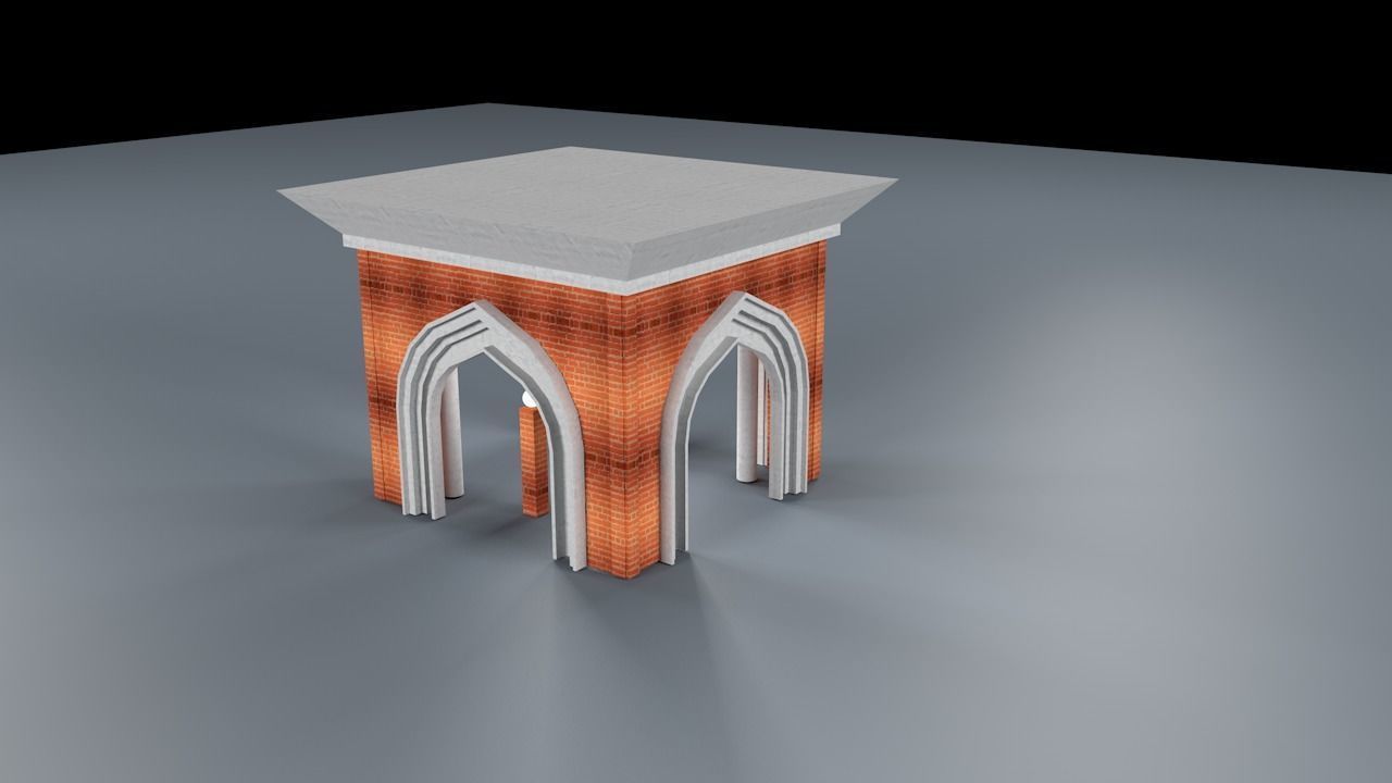 Red Brick Dome House 3D model | CGTrader