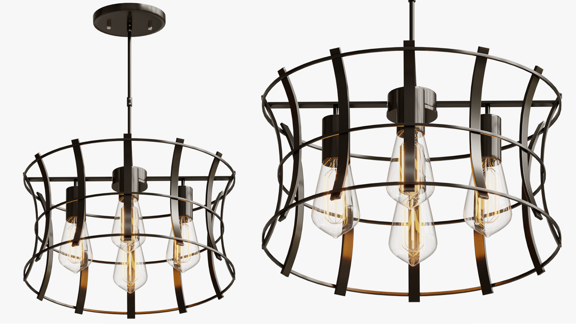 Chandelier loft medieval torch chandelier 3D model | CGTrader