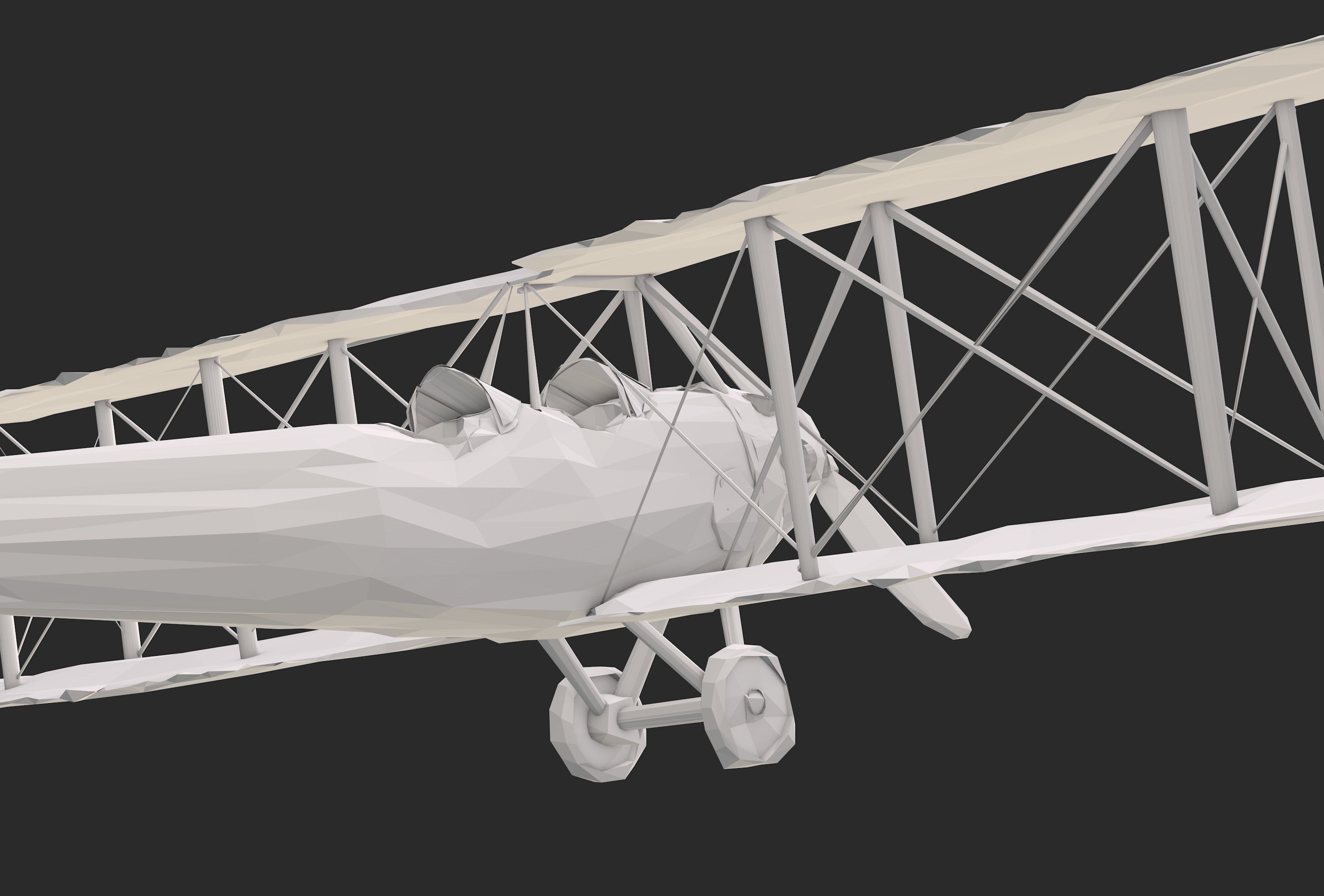 Biplane Low Poly 3D model | CGTrader