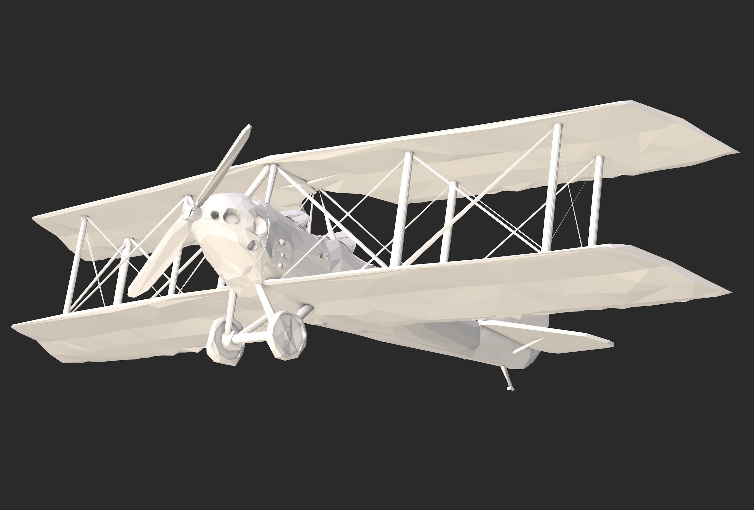 Biplane Low Poly 3D model | CGTrader