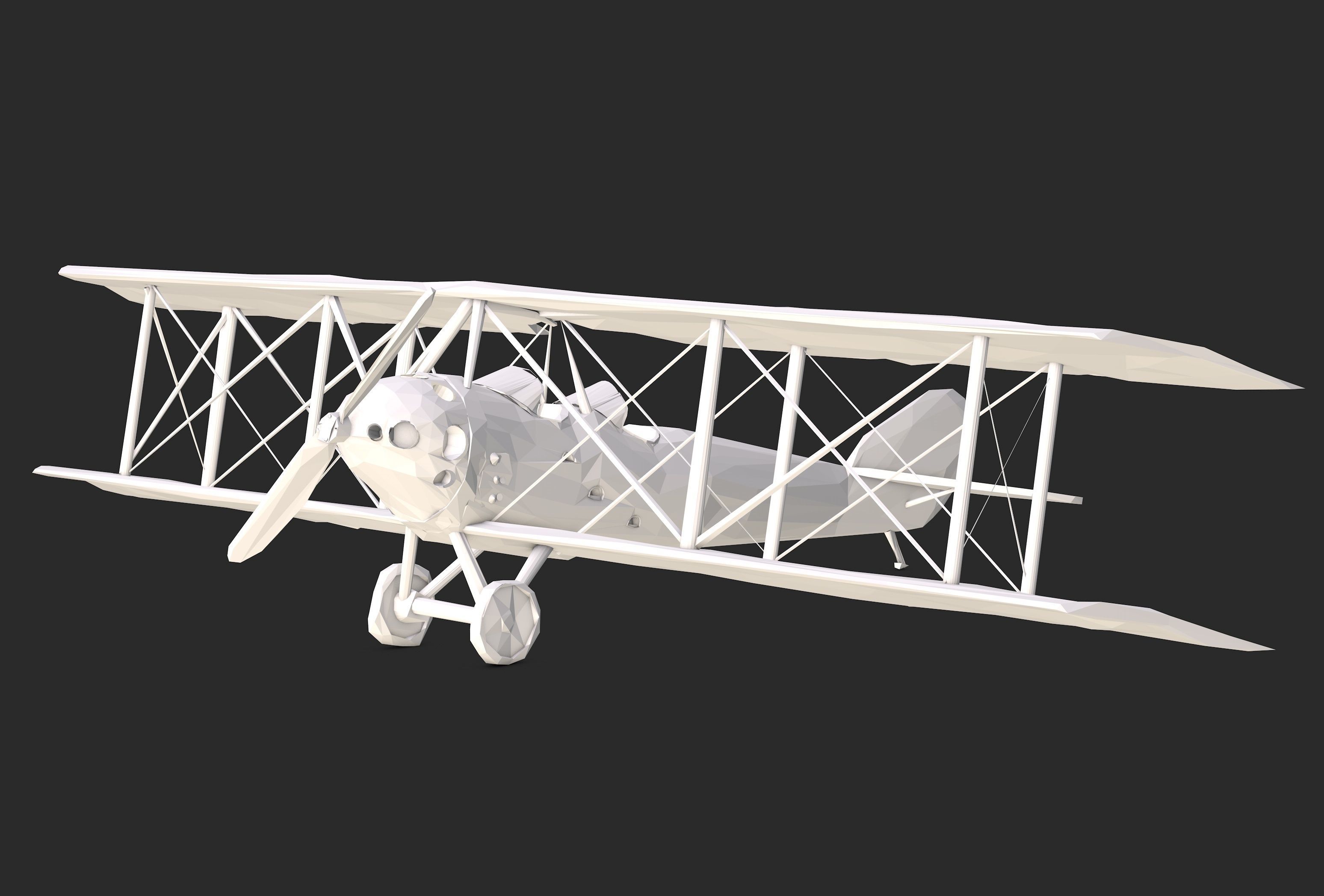Biplane Low Poly 3D model | CGTrader
