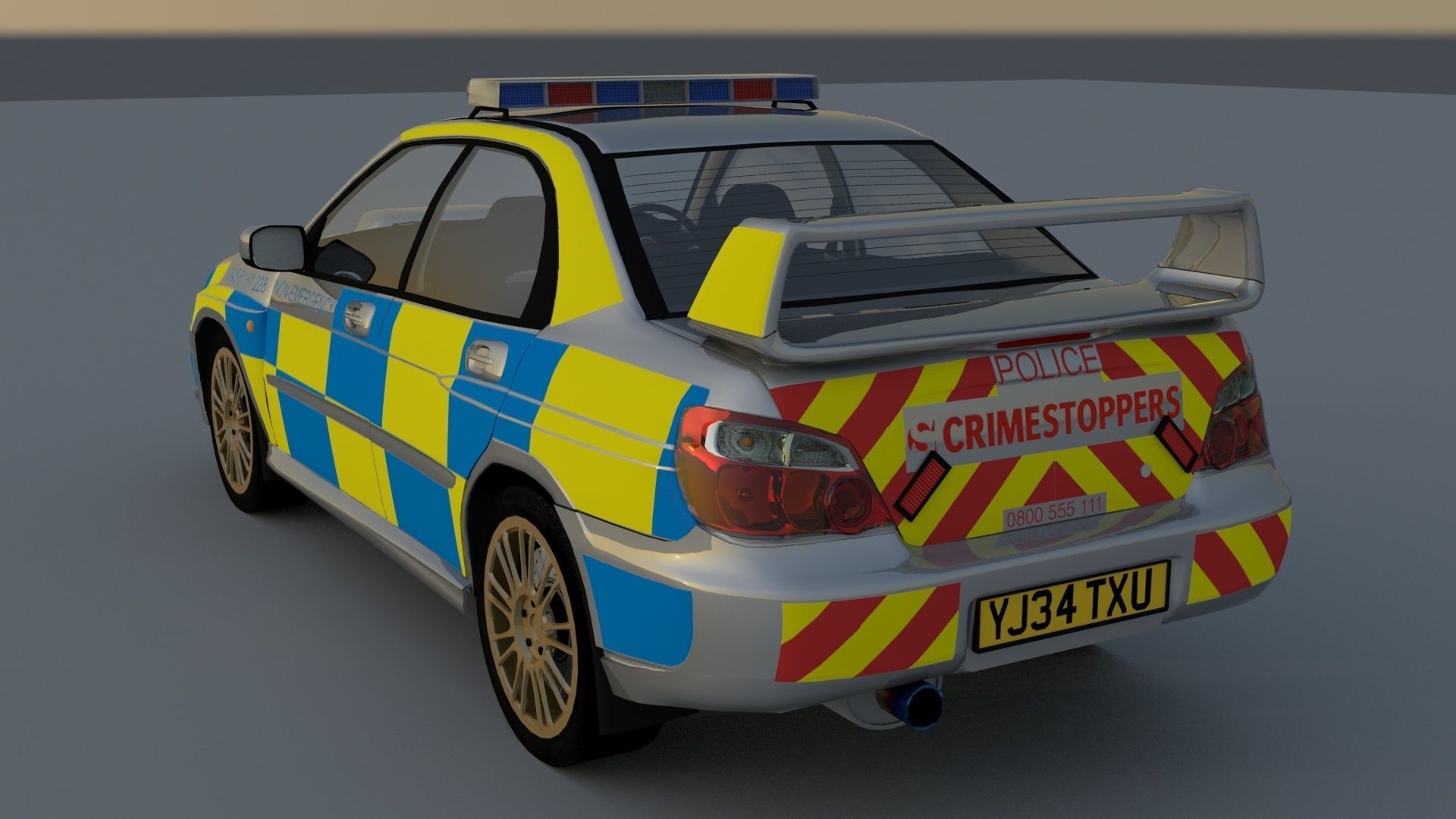 Subaru Impreza UK police 3D model | CGTrader