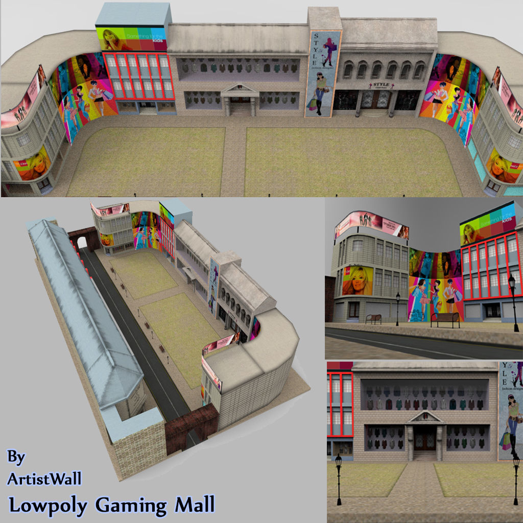 3D model 3d Mall Gaming Low poly VR / AR / low-poly | CGTrader