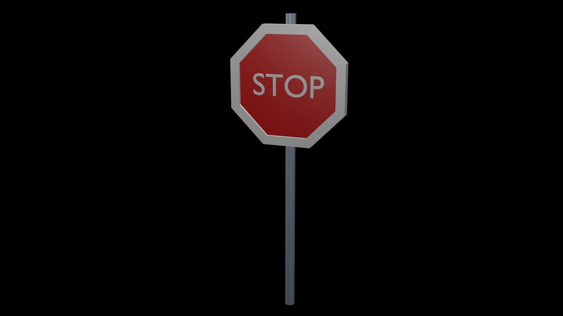 3D asset Low poly stop sign | CGTrader