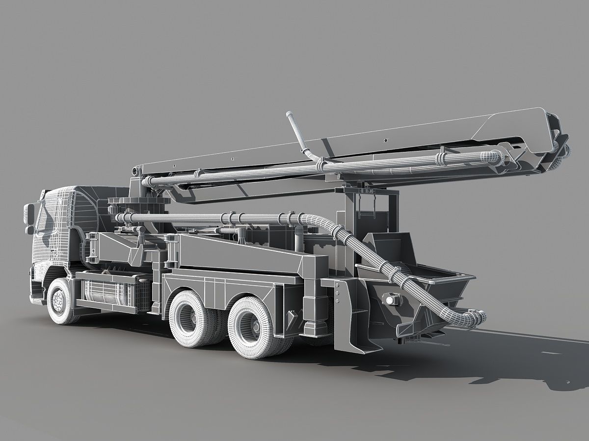 Concrete pumper 3D model | CGTrader