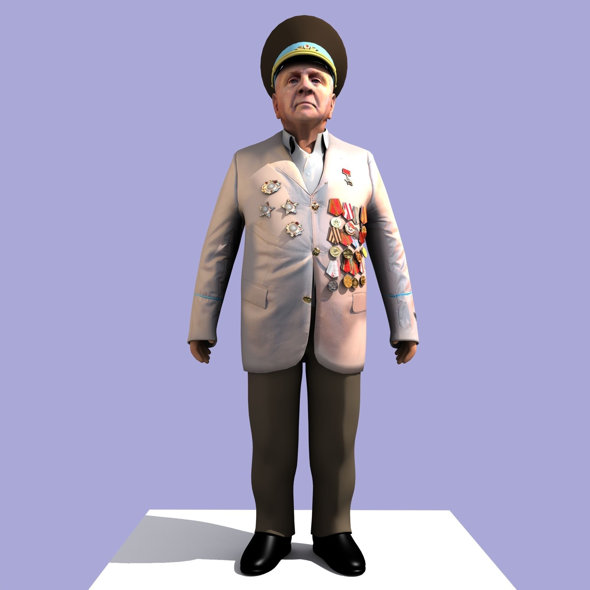 Retired soviet general 3D model | CGTrader