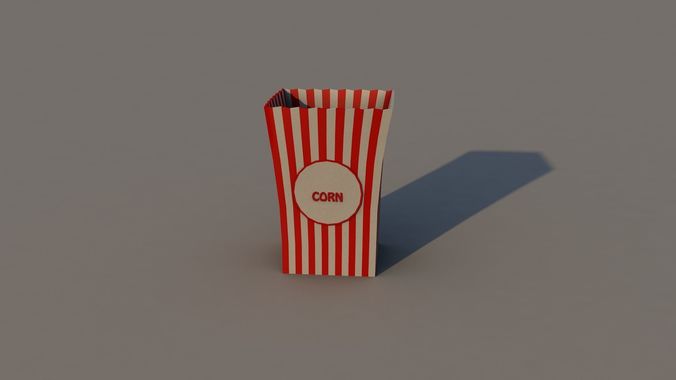 Popcorn box 3D model | CGTrader
