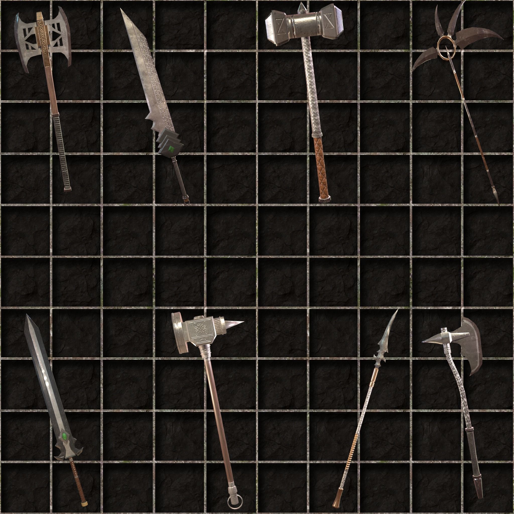 3D model Fantasy Warrior Weapons VR / AR / low-poly | CGTrader