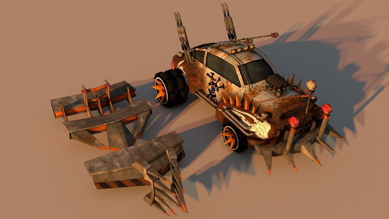 3D model Battle Car 4 VR / AR / low-poly | CGTrader