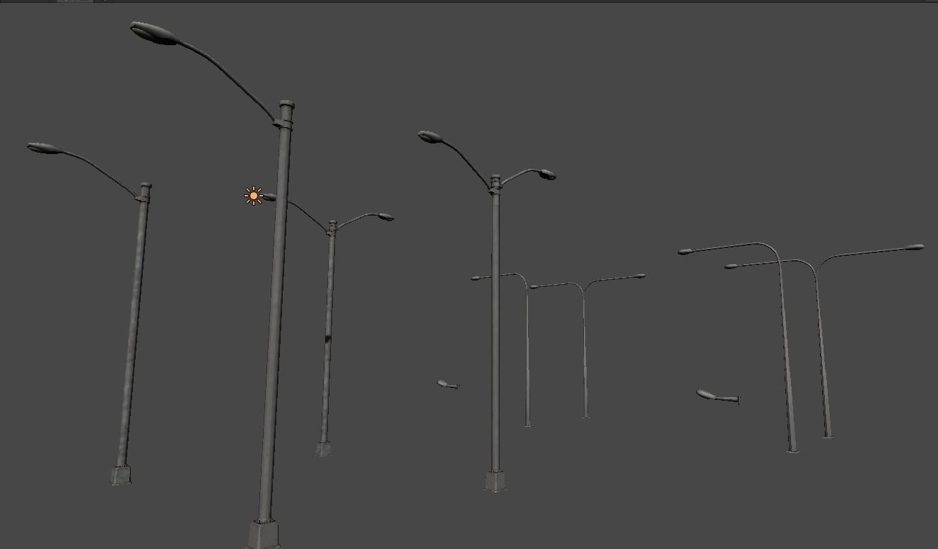 3D model Streetlights collection VR / AR / low-poly | CGTrader