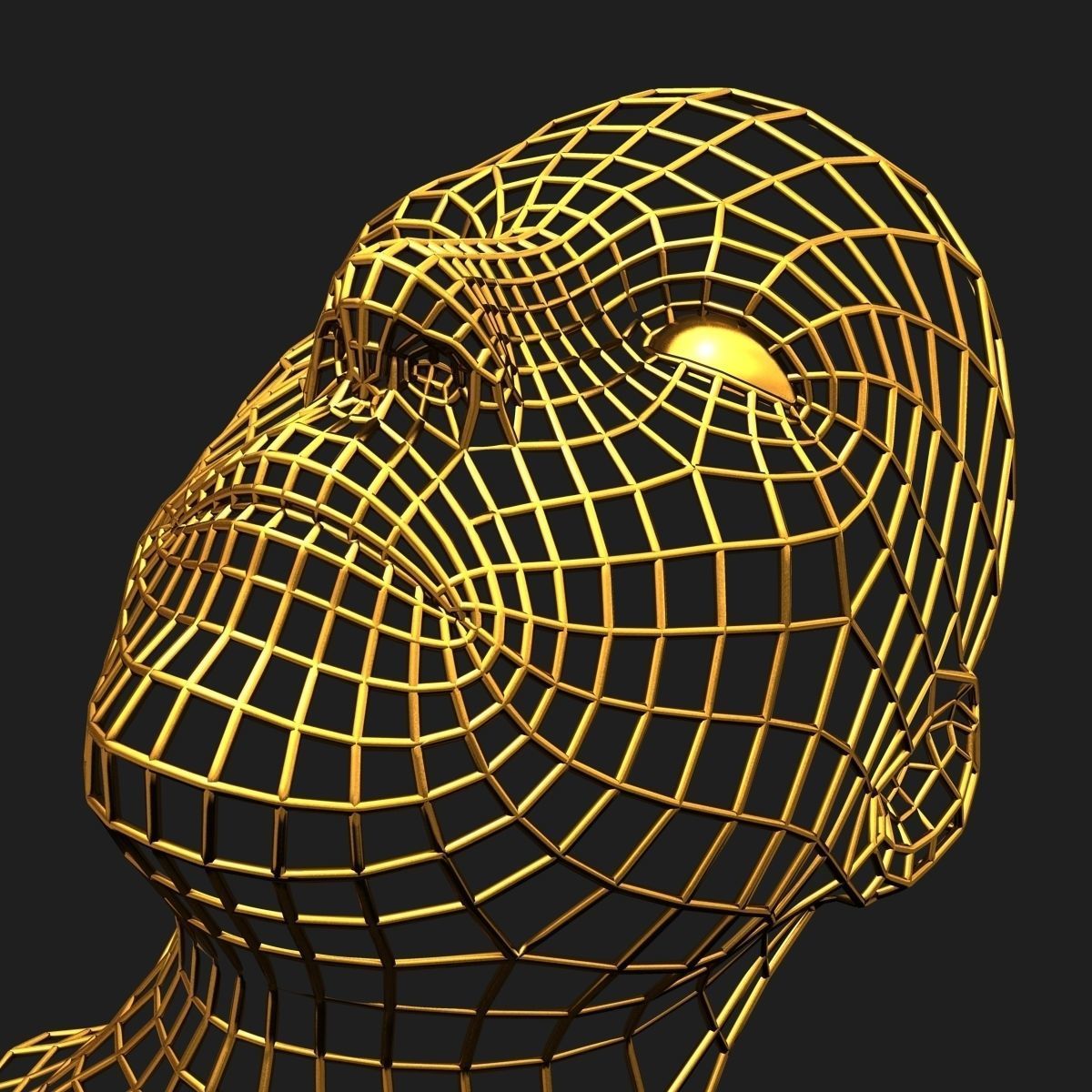 Human Face Wireframe Geometry 3D model | CGTrader