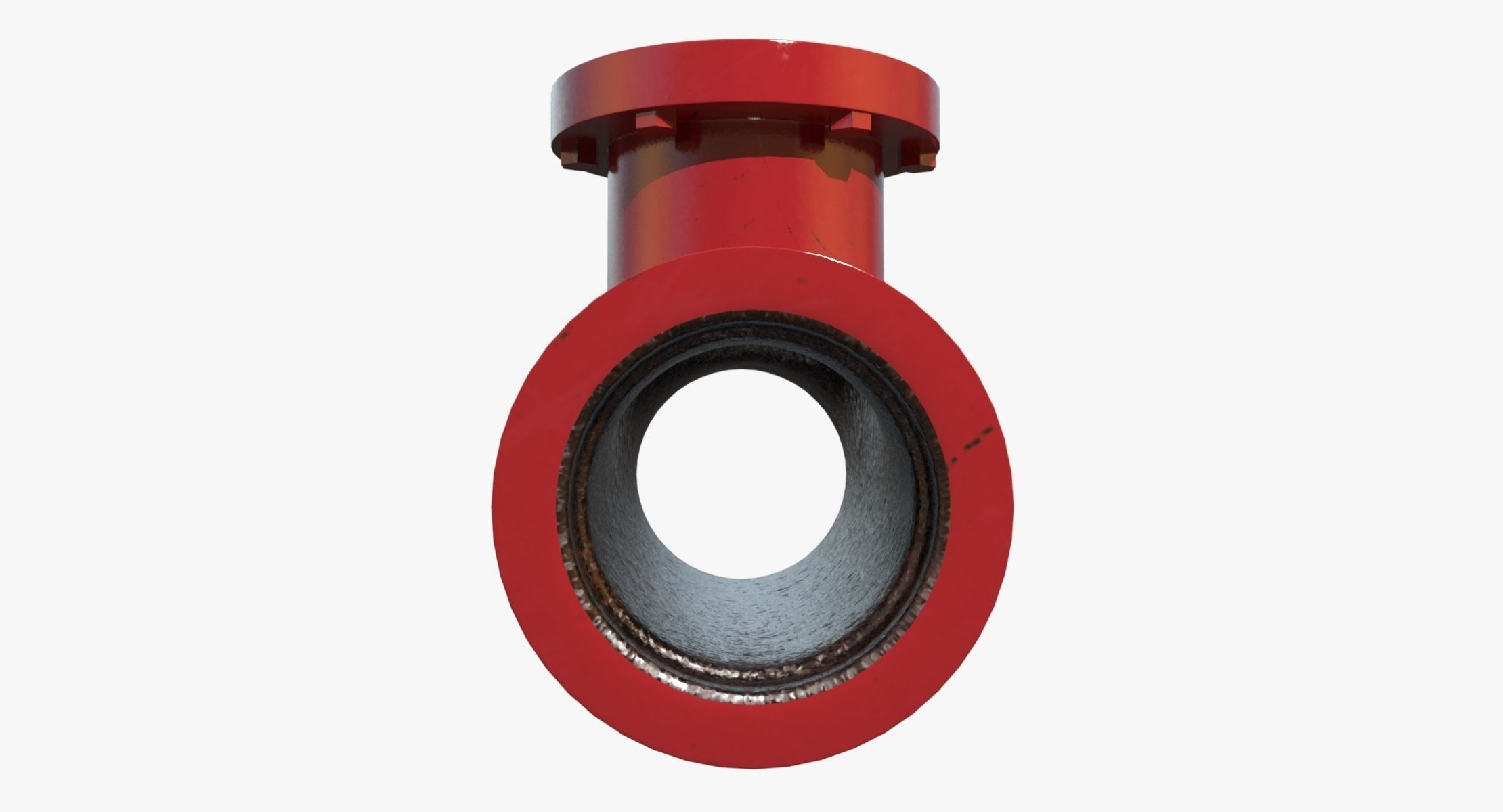 Red T Pipe 3D model | CGTrader