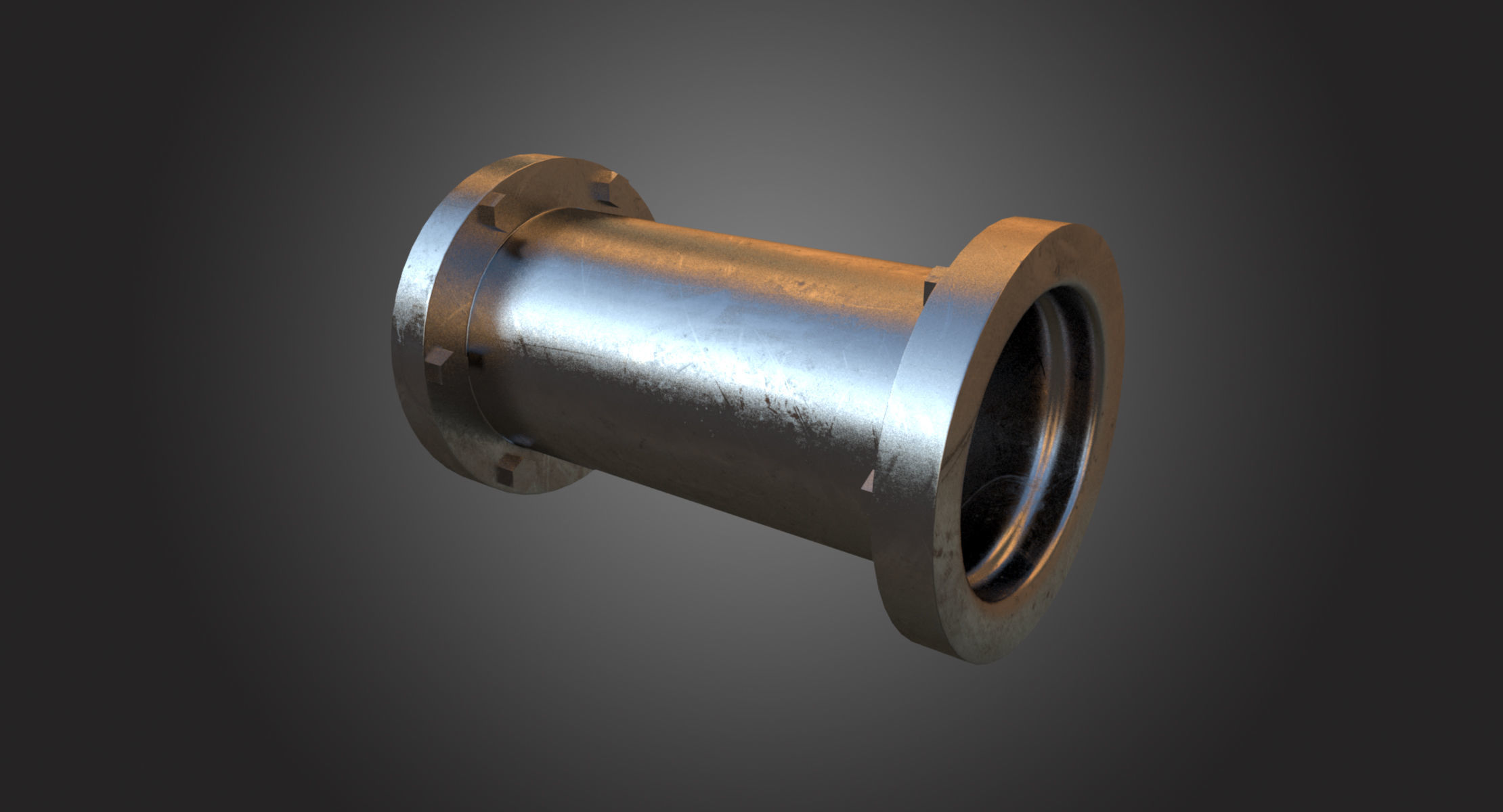 Steel Straight Pipe 3D model | CGTrader