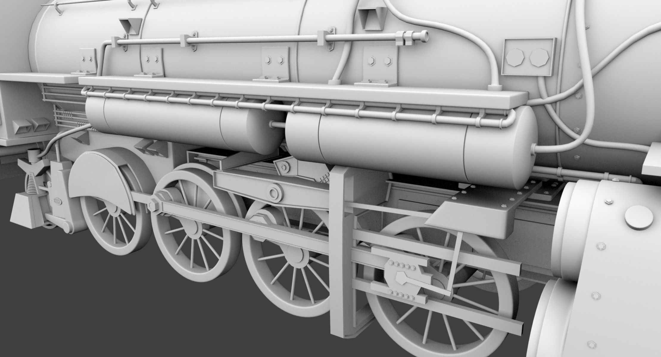 Steam Train Model Only 3D model animated rigged | CGTrader