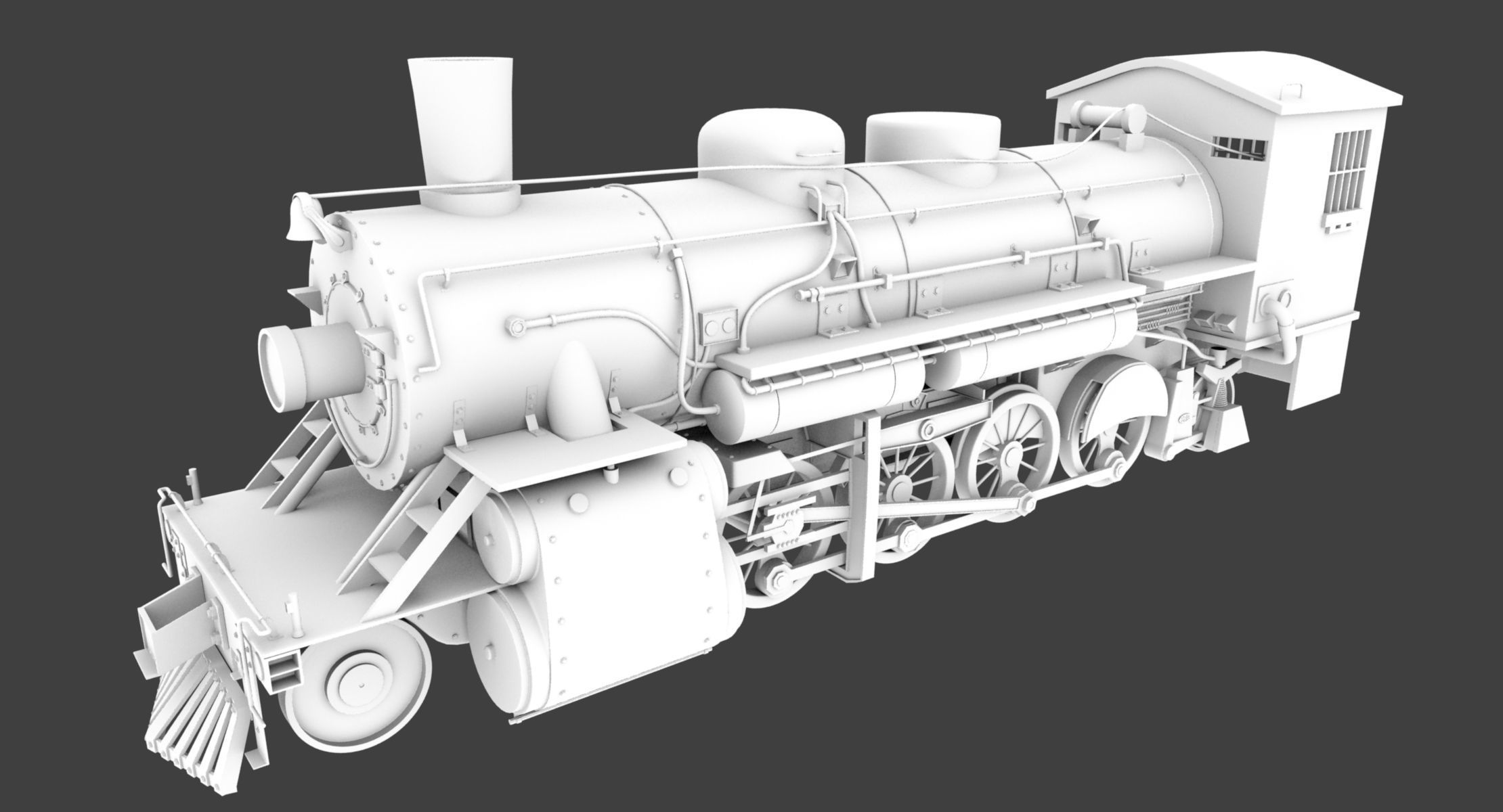 Steam Train Model Only 3D model animated rigged | CGTrader