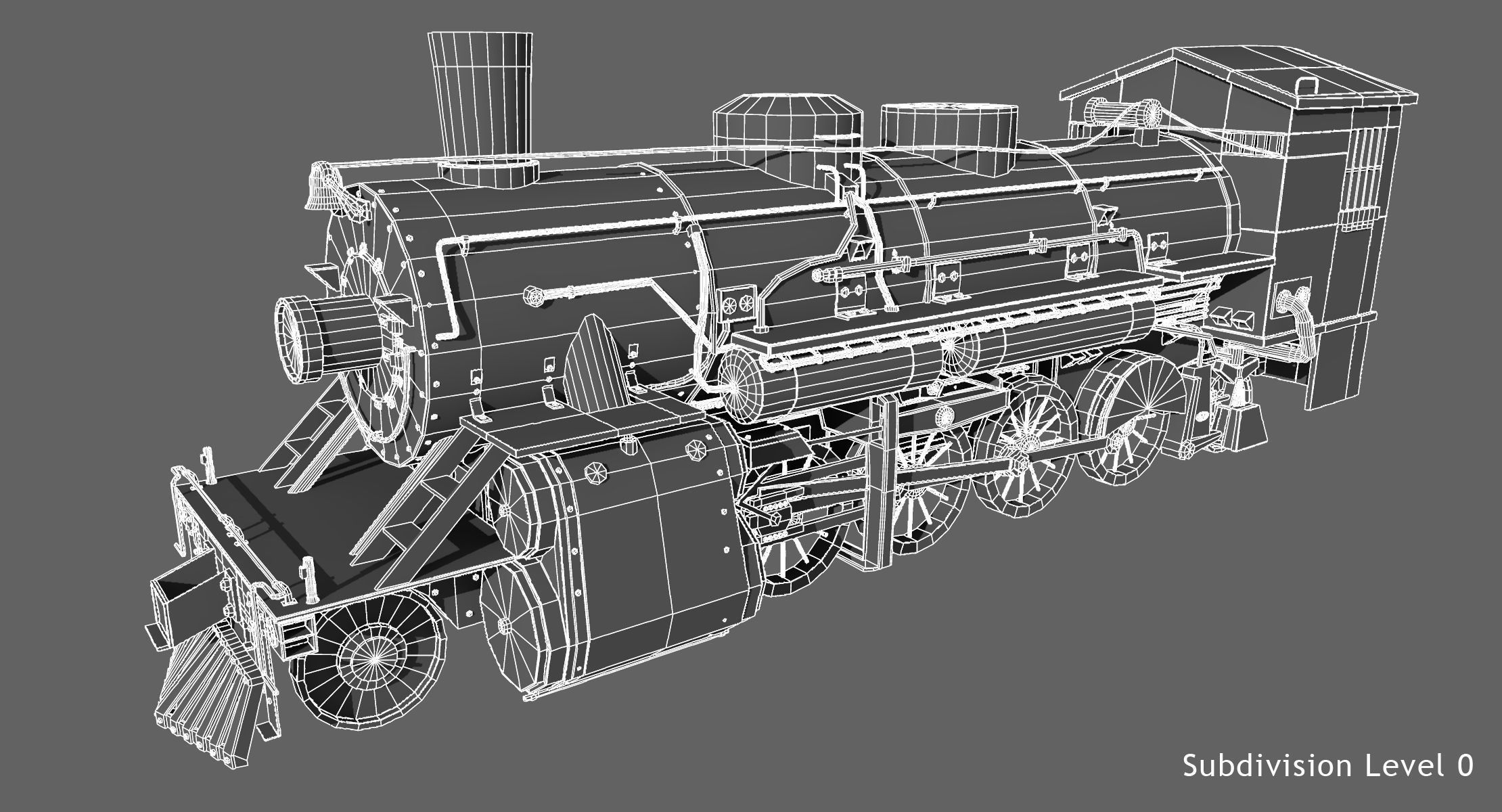 Steam Train 3D model animated rigged | CGTrader