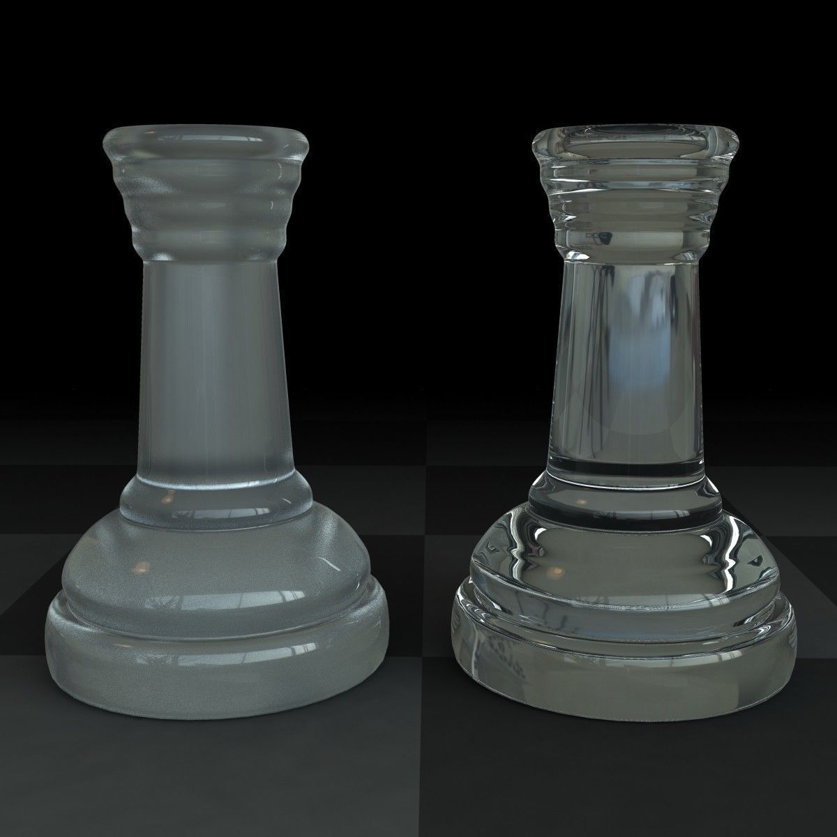 Rook Chess Pieces Glass 3D model | CGTrader