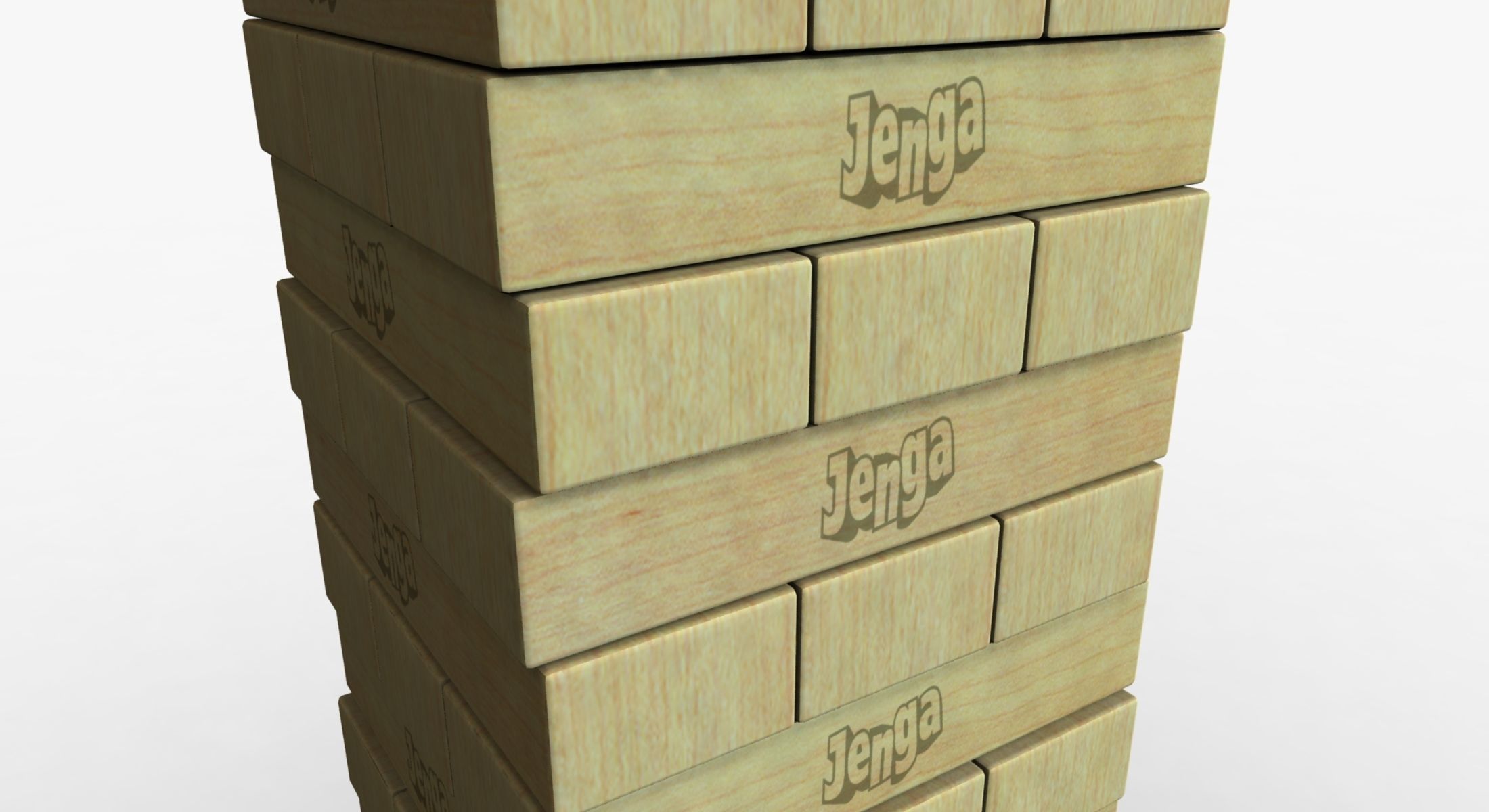 Jenga stack of wooden blocks 3D model | CGTrader