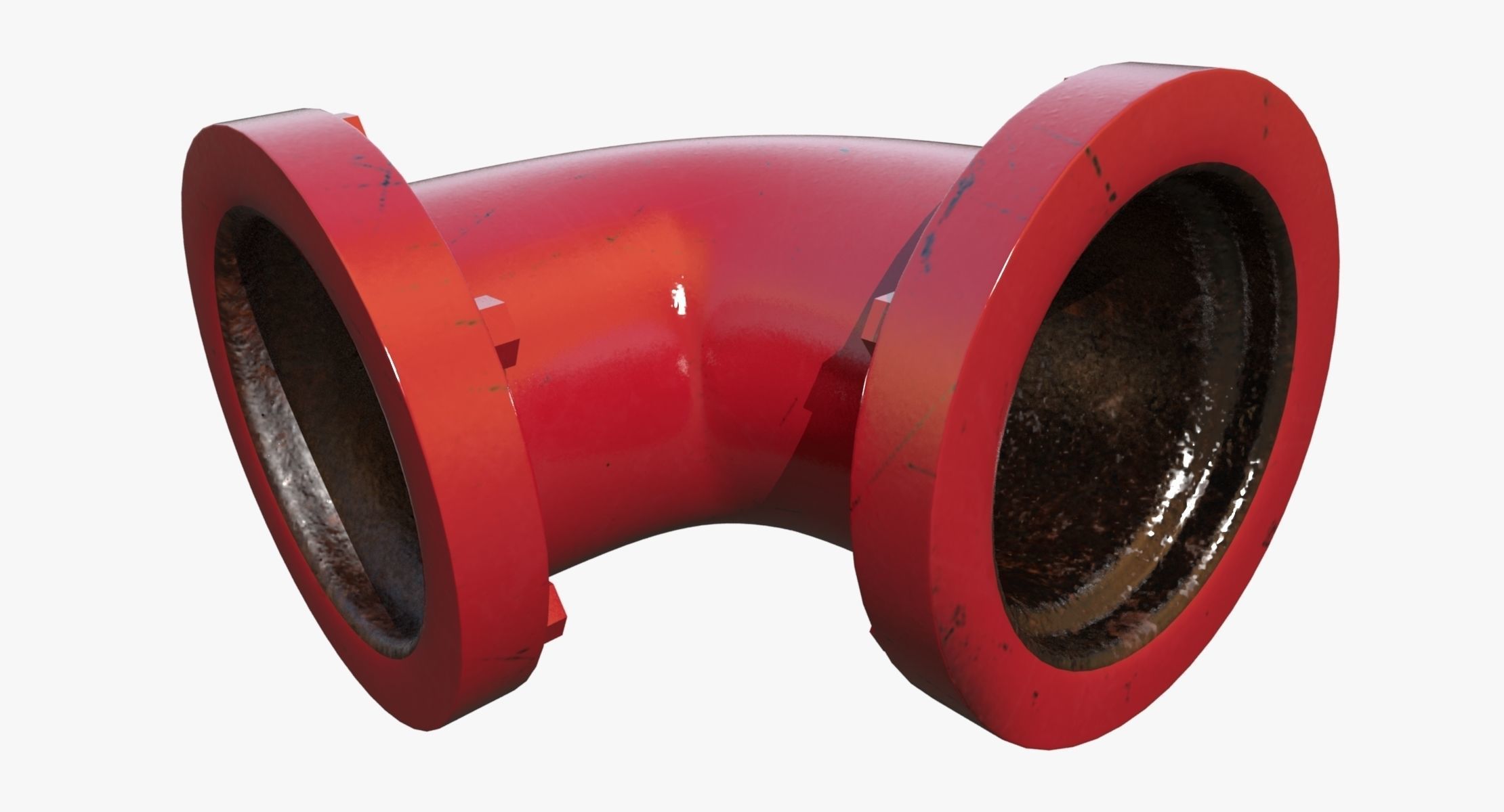 Corner Red Pipe 3D model | CGTrader