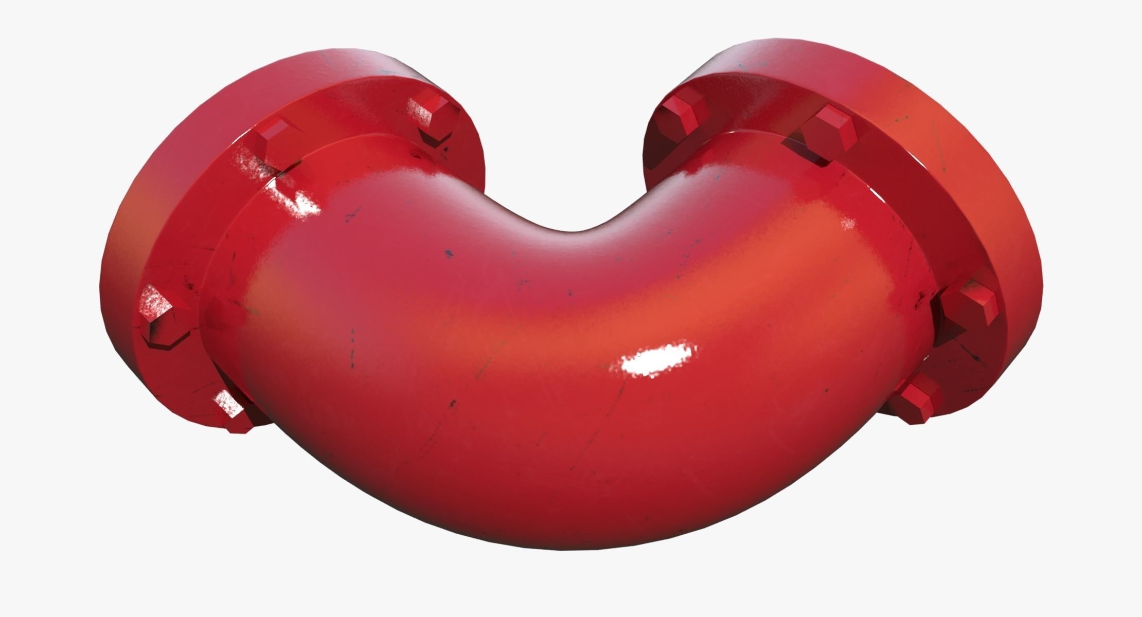 Corner Red Pipe 3D model | CGTrader