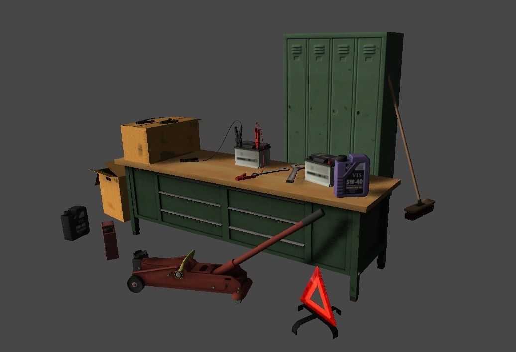 3D model Garage props collection VR / AR / low-poly | CGTrader