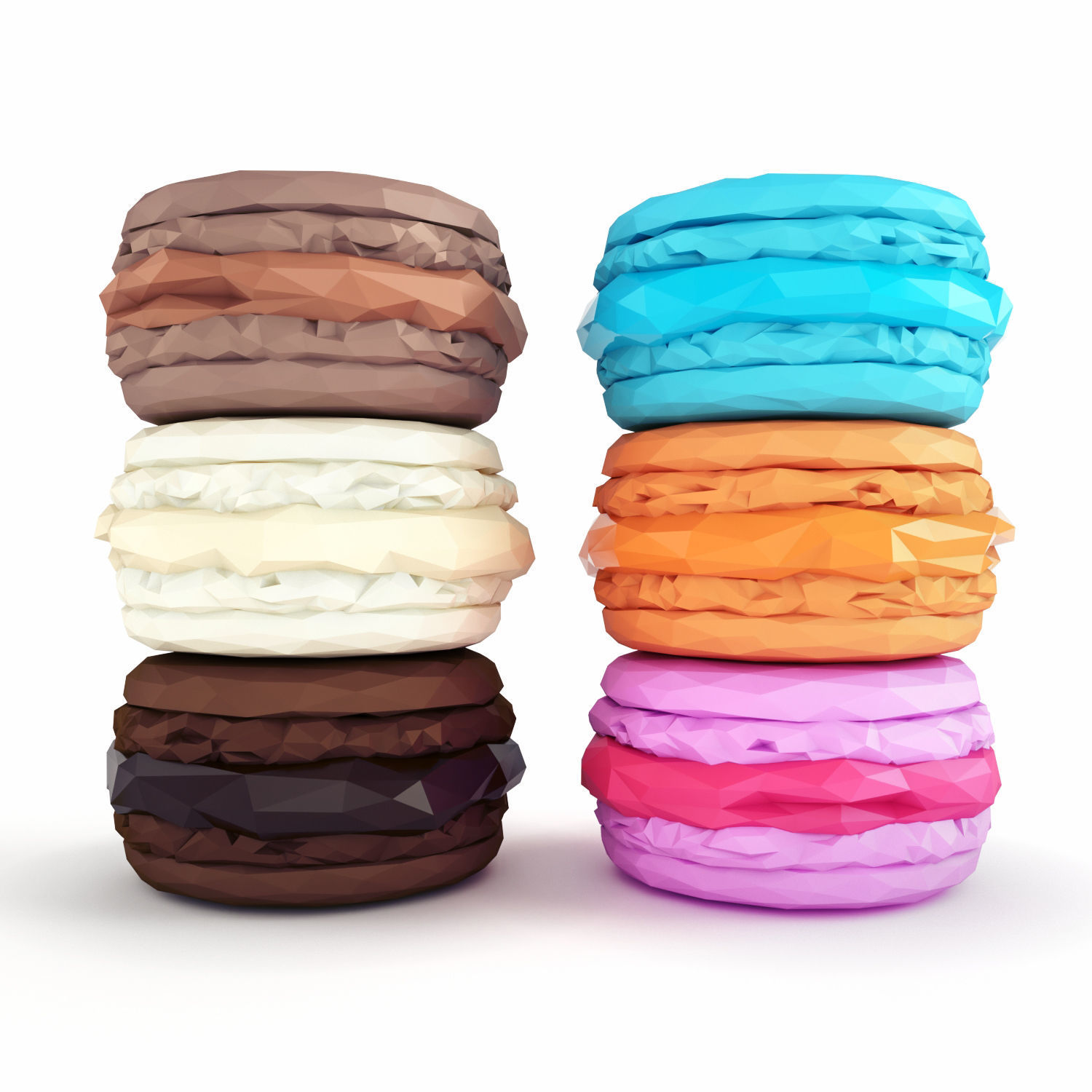 3D model Macarons Low Poly VR / AR / low-poly | CGTrader