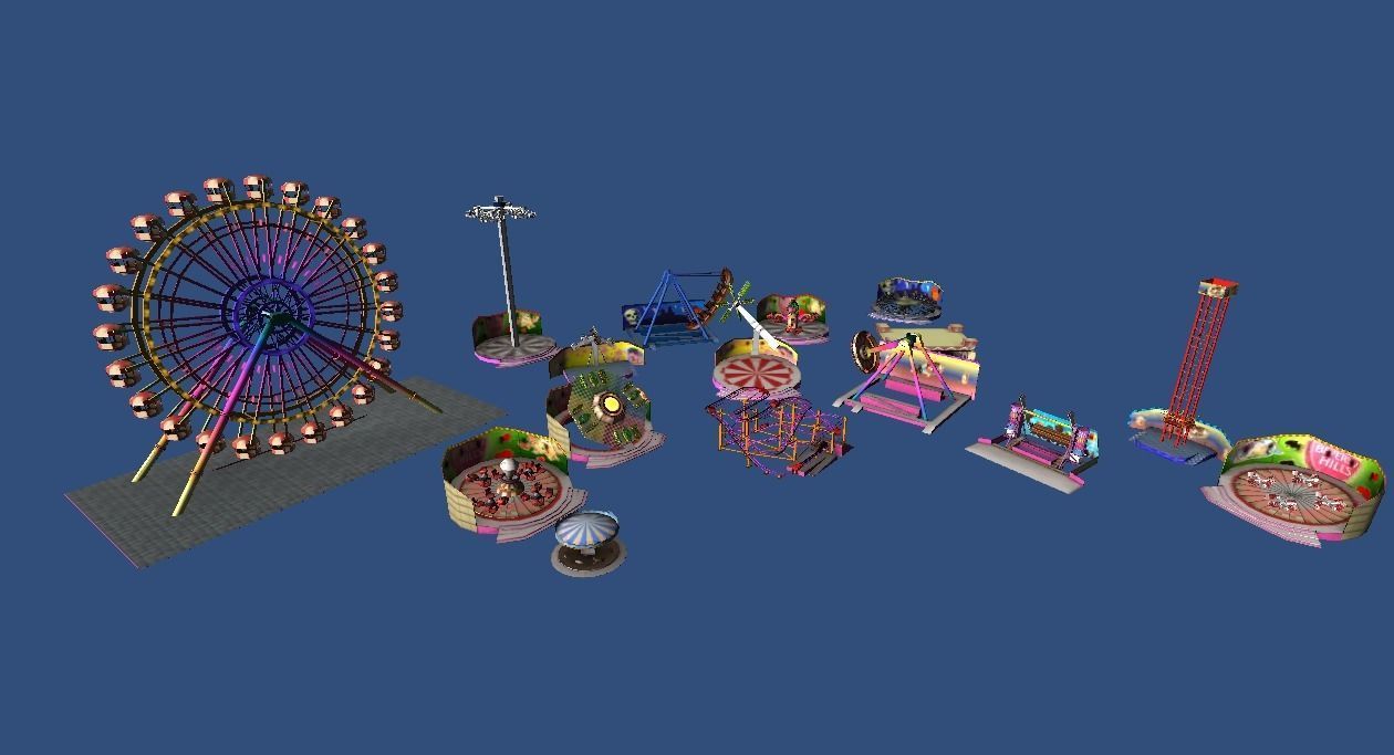 3D model Mobile fairground rides VR / AR / low-poly | CGTrader