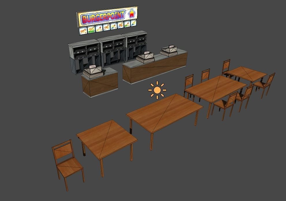 3D model Fastfood restaurant props VR / AR / low-poly | CGTrader