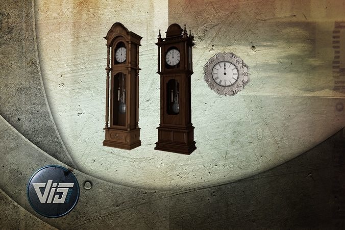 3D model Clocks collection wall clock with roman numerals VR / AR / low ...