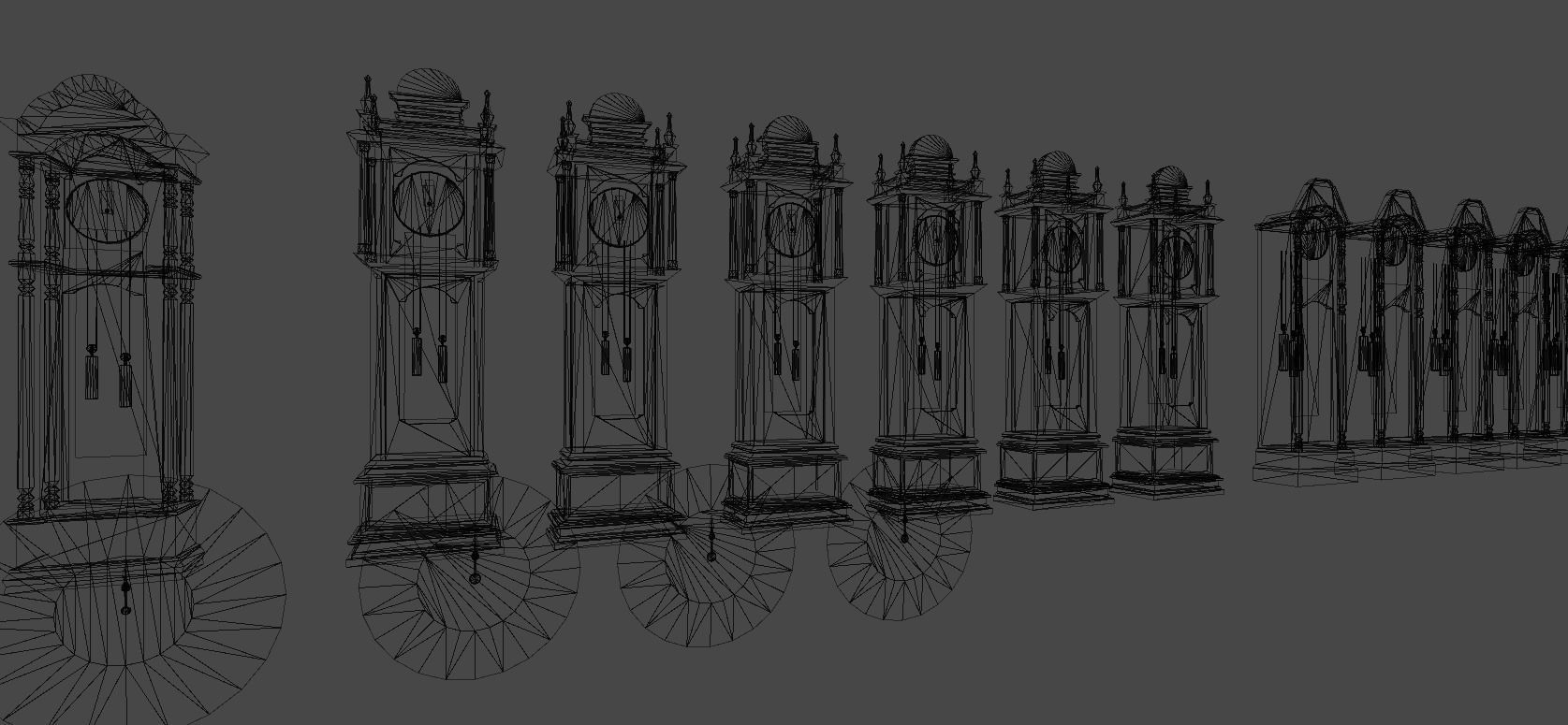 3D model Clocks collection wall clock with roman numerals VR / AR / low ...