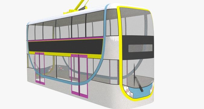Doubledecker tram free 3D model | CGTrader