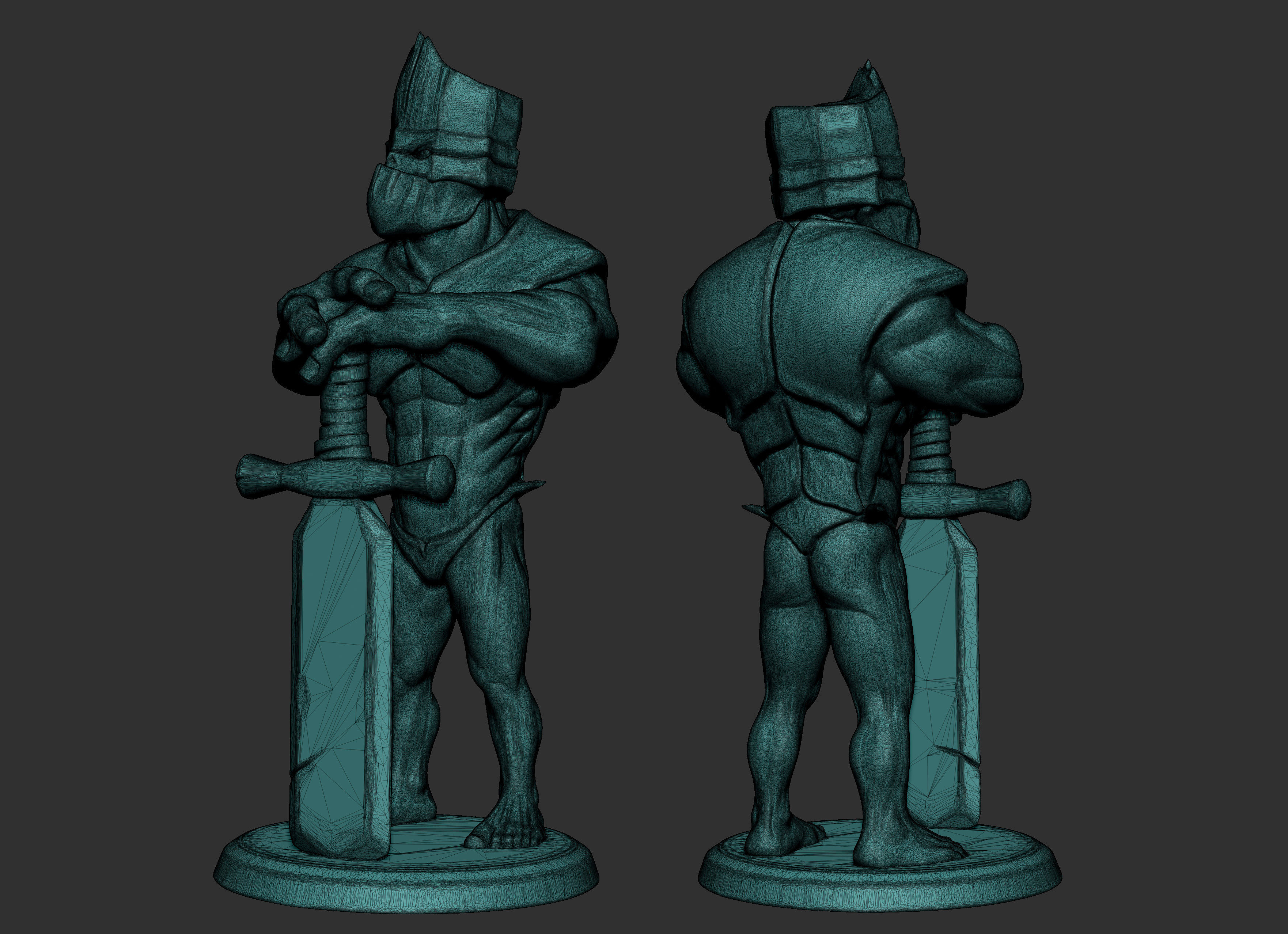 Grauth knight holding sword 3D model 3D printable | CGTrader