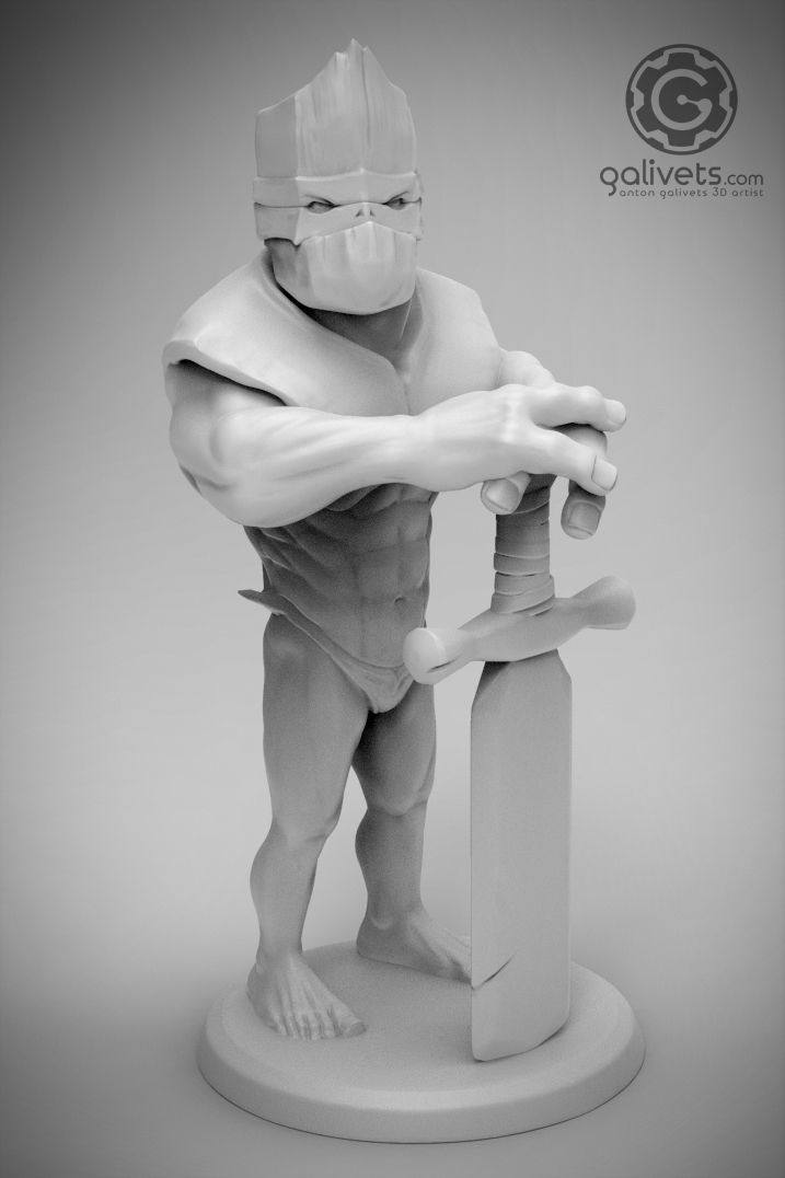 Grauth knight holding sword 3D model 3D printable | CGTrader