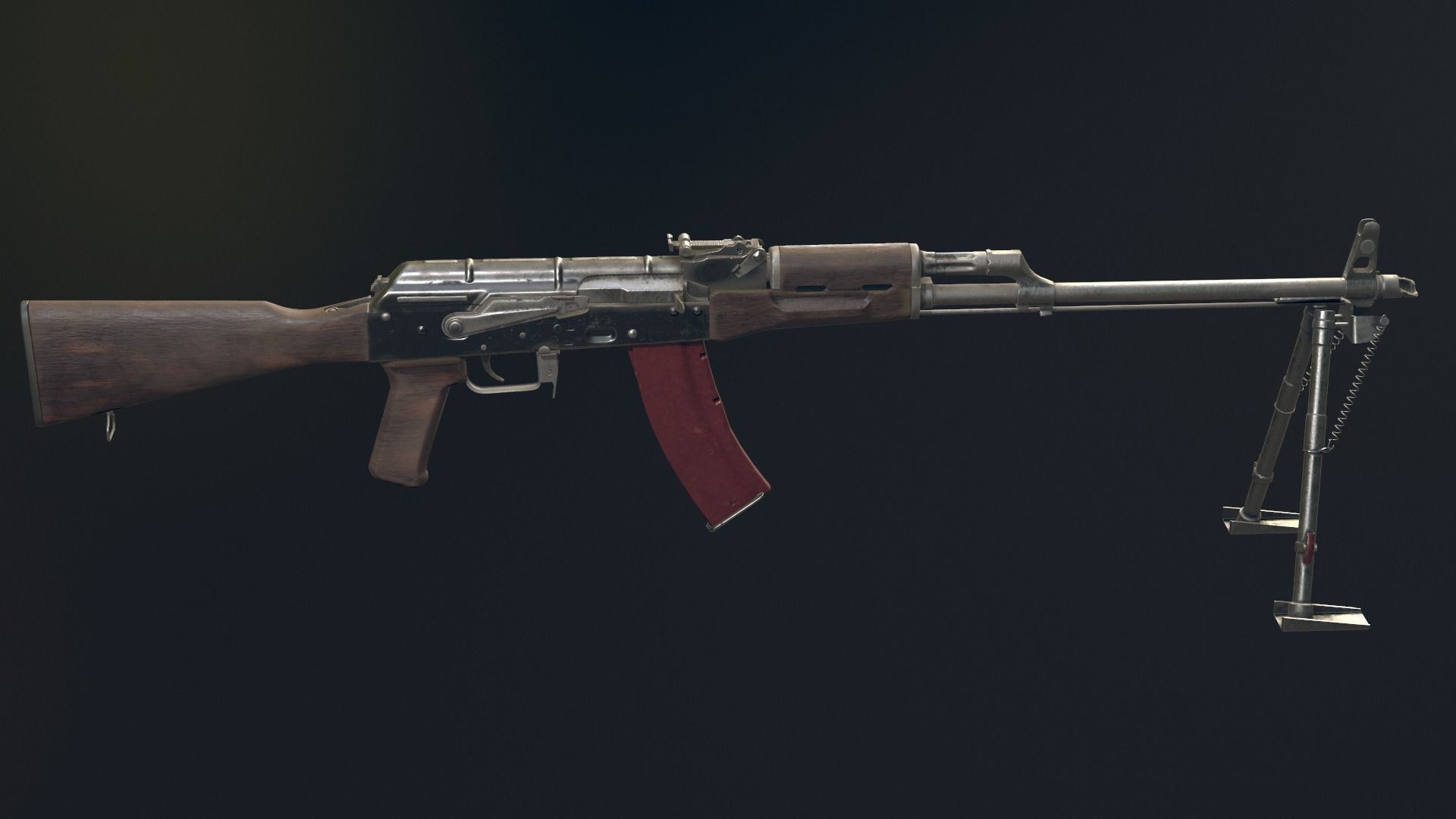 3D model RPK Automatic Rifle equipped with GL25 and bipod VR / AR / low ...