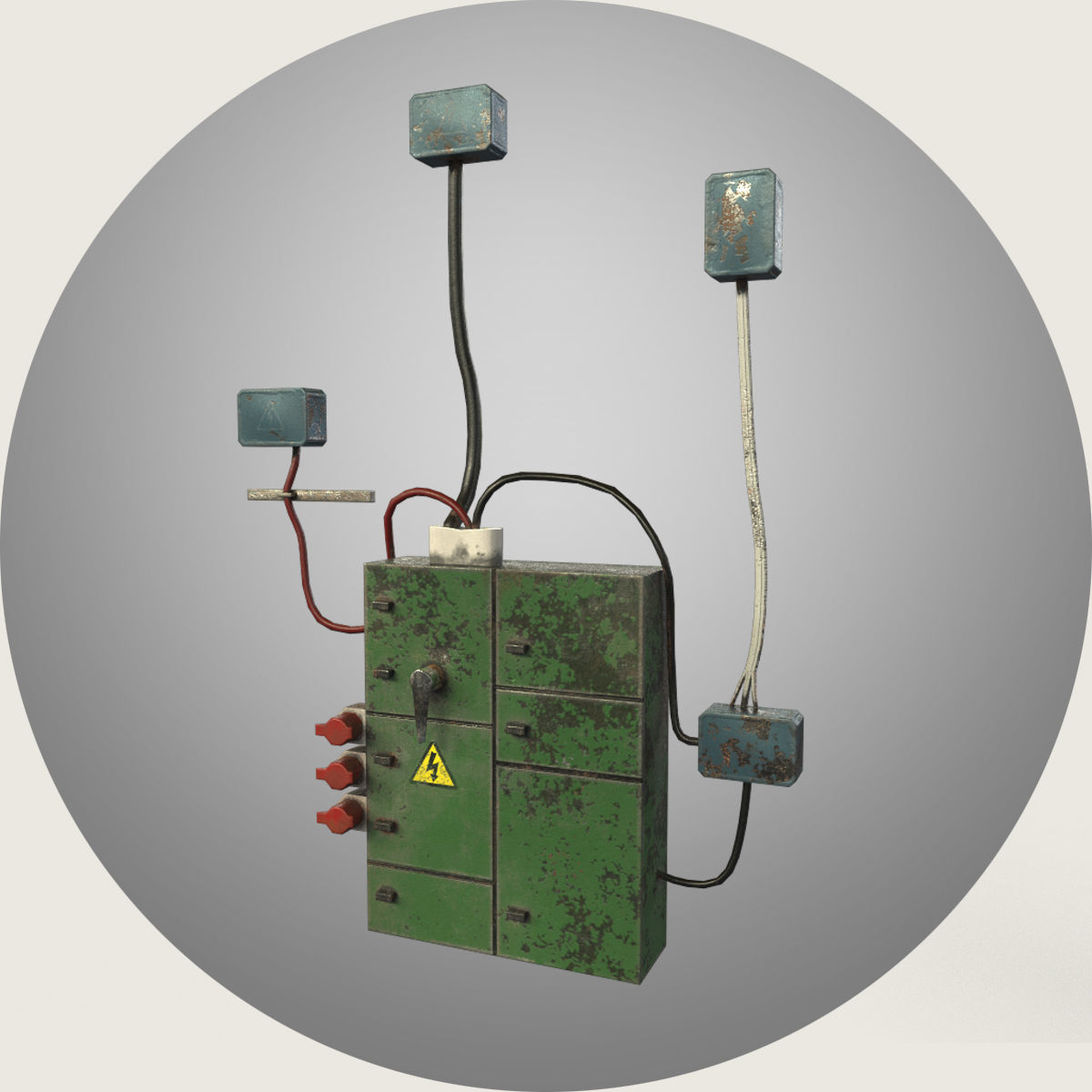 3D model Multi Game Engine AAA Quality PBR Asset - Old Fuse Box VR / AR ...