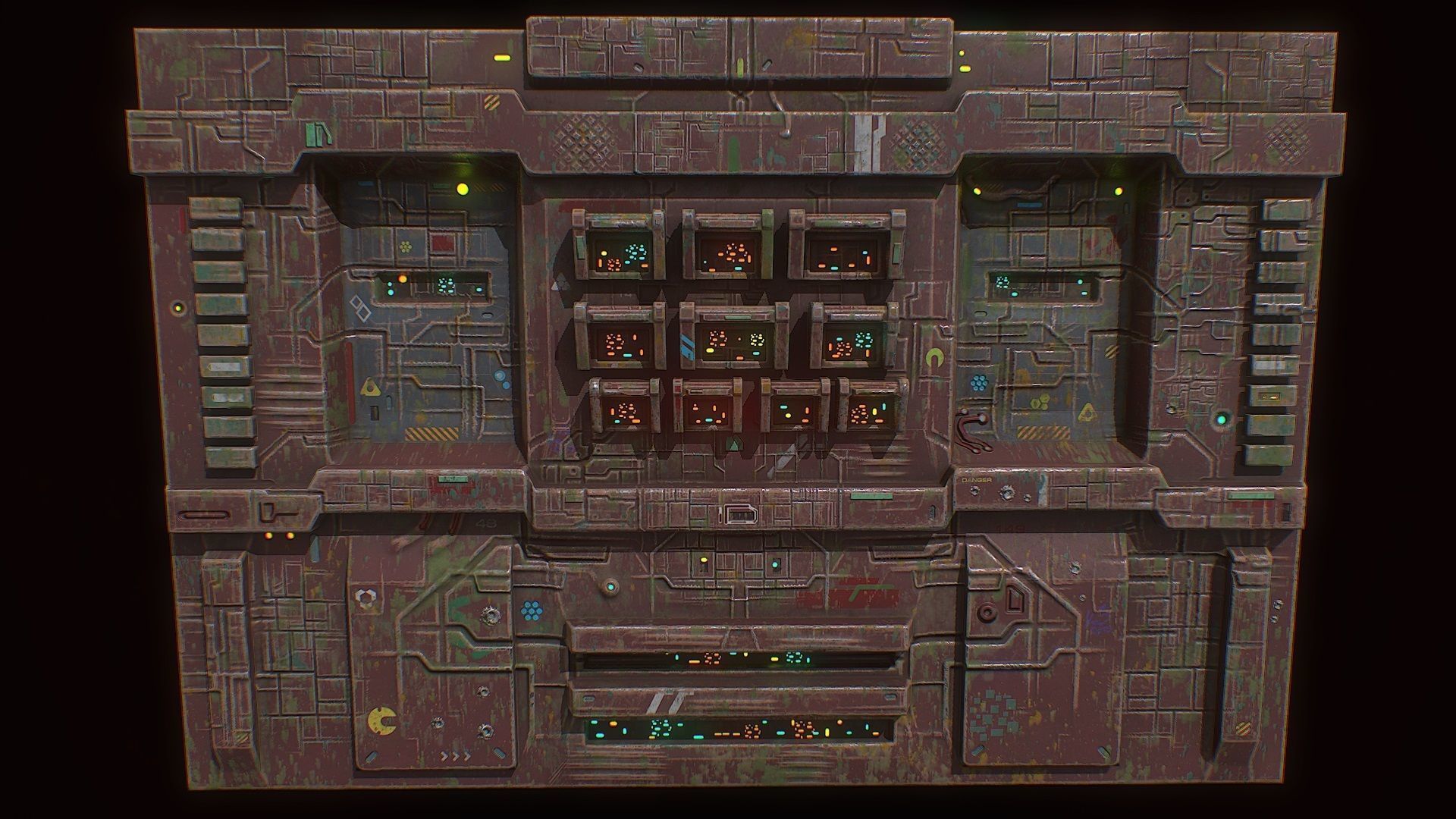 3D model Low poly sci fi facades environment assets VR / AR / low-poly ...