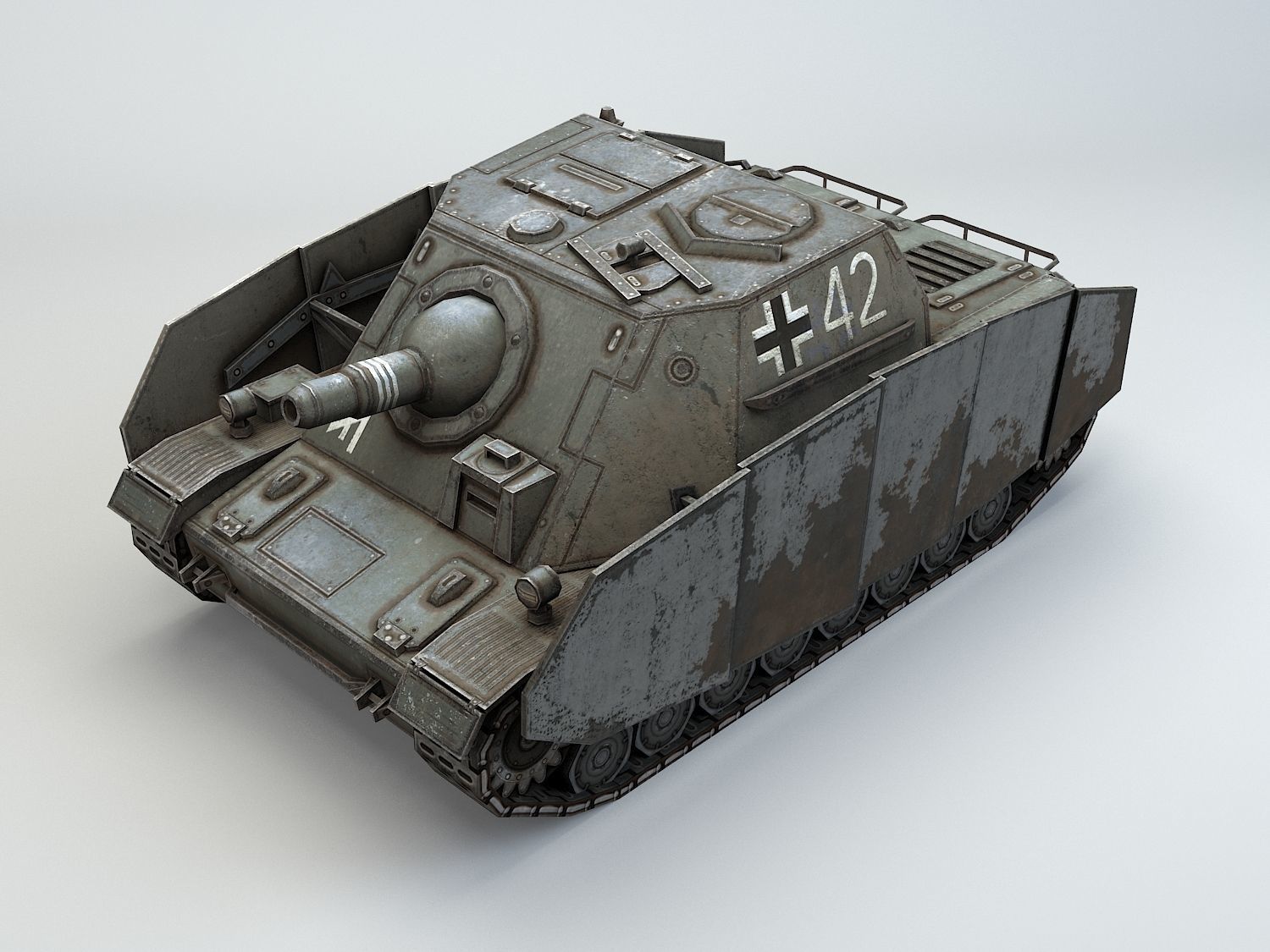 3D model Low poly SdKfz 166 Sturmpanzer Brummbar Early VR / AR / low ...