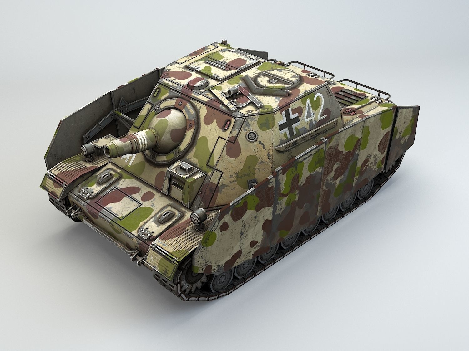 3D model Low poly SdKfz 166 Sturmpanzer Brummbar Early VR / AR / low ...