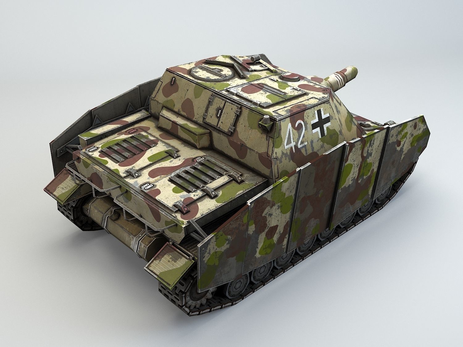 3D model Low poly SdKfz 166 Sturmpanzer Brummbar Early VR / AR / low ...