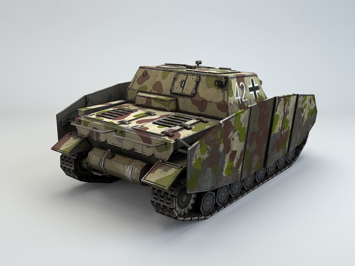 3D model Low poly SdKfz 166 Sturmpanzer Brummbar Early VR / AR / low ...
