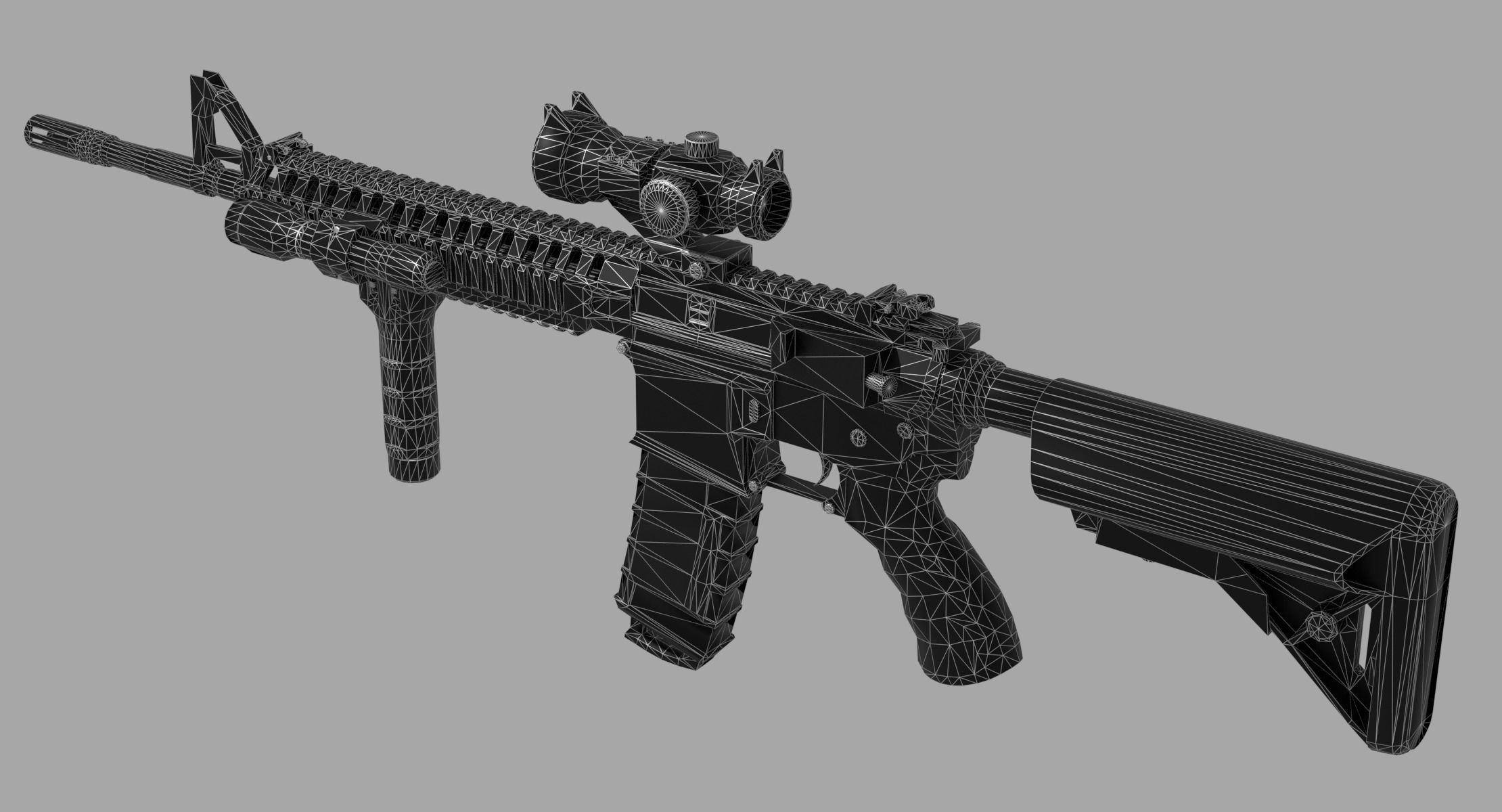3D model CARBINE Modified Carbine M4A1 Tactical RIS RAS AEG VR / AR ...